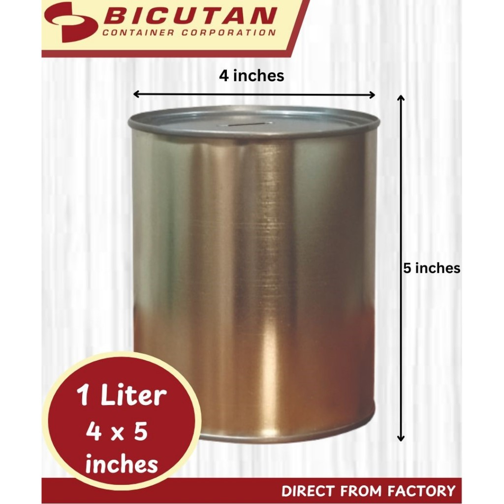 1 Liter Coin Bank / Alkansiya Plain Tin Can | Shopee Philippines