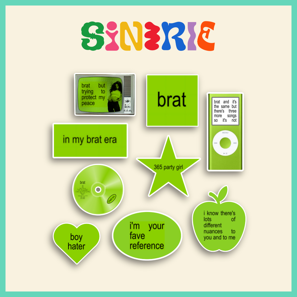 BRAT Charli xcx Brat Album Vinyl Sticker Waterproof Set | Shopee ...