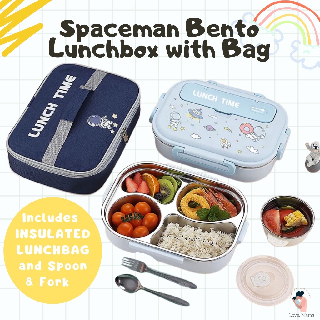 TumTum Spaceman Bento Lunchbox with Bag 1500ML Baunan Kids School 4 ...
