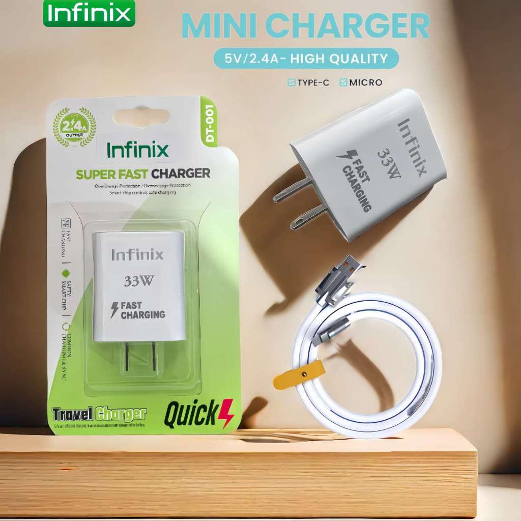 Infinix Charger 2.4A Fast Charger With Type c Micro Android Data Usb ...