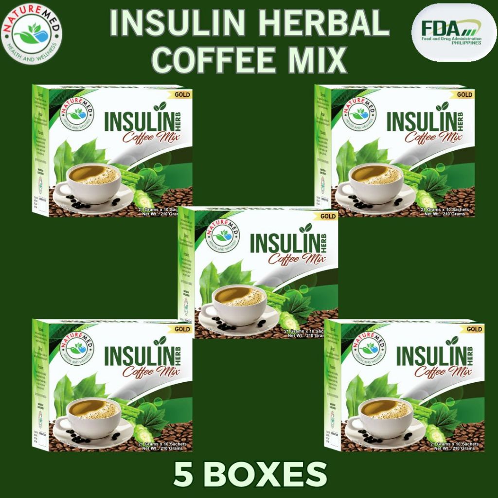 5 BOXES INSULIN COFFEE MIX with Insulin Plant and Herbal Extract ...