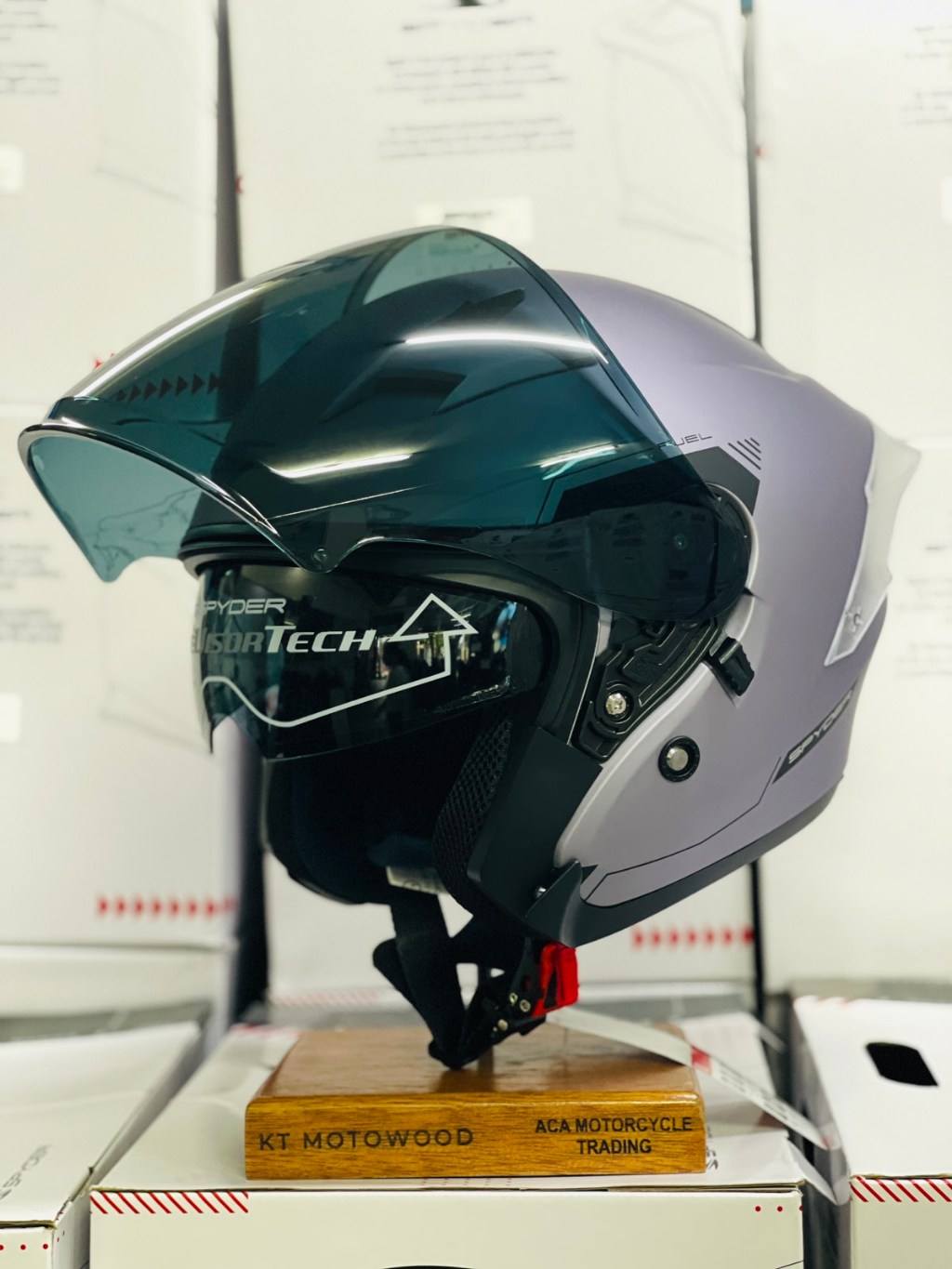 Spyder Fuel - PD S0 V2 Open-face Dual Visor Helmet (Free Clear Visor ...
