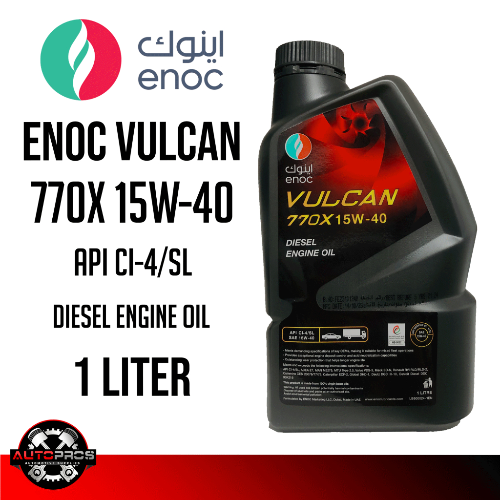 ENOC VULCAN 770X SUPER 15W-40 Semi Synthetic Diesel Oil 1L / 5 Liters ...