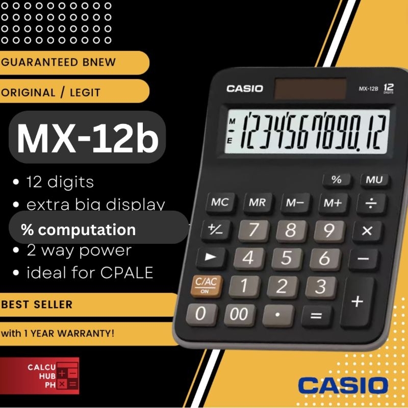 Casio MX12B Mini Desk calculator original with warranty | Shopee ...