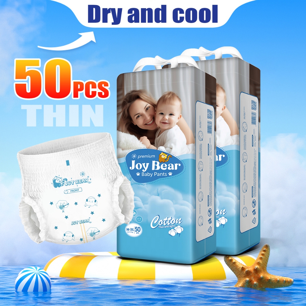 JOY BEAR korean newborn diapers pants50 pcs baby TAPE diaper plus SIZE ...