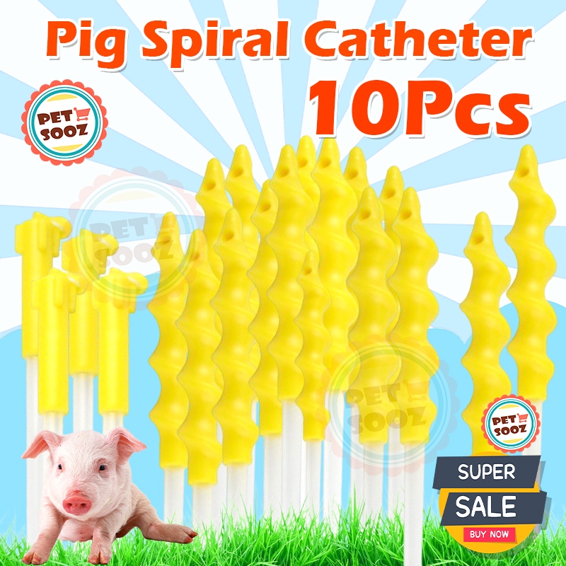 10Pcs Pig spiral catheter Disposable Ai Pig semen catheter for pigs ...