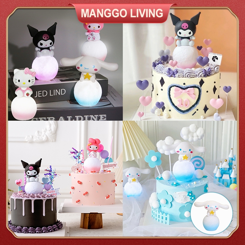 Sanrio Cake Topper Birthday Party Cake Decorations LED Kuromi Cake ...
