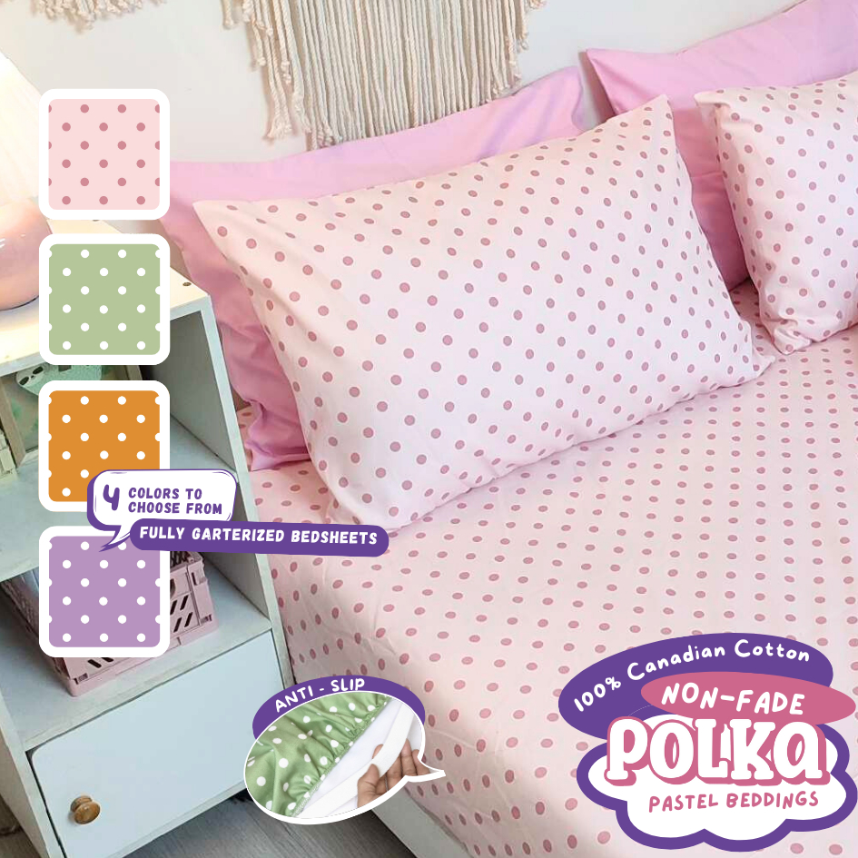 3in1 MAKAPAL HOLLERMALL Korean Polka Dots Bedsheets and pillowcase ...