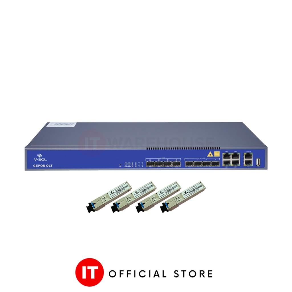 VSOL 4-Port EPON OLT - Dual AC - V1601E04-DP-2AC - 4PON 1U OLT with (4 ...