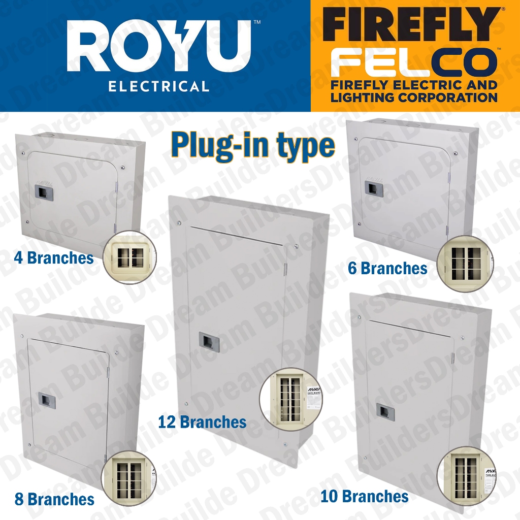 Royu All Metal Residential Panel Box Board Pole Plug in Breaker ...