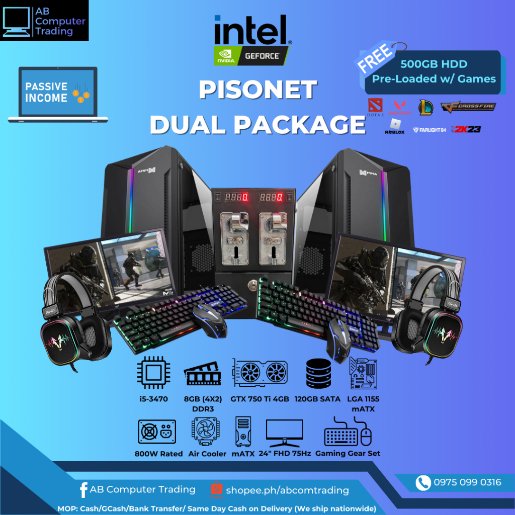 DUAL PISONET PACKAGE (INTEL WITH BRAND NEW DDR5 4GB VIDEO CARD BUNDLE ...