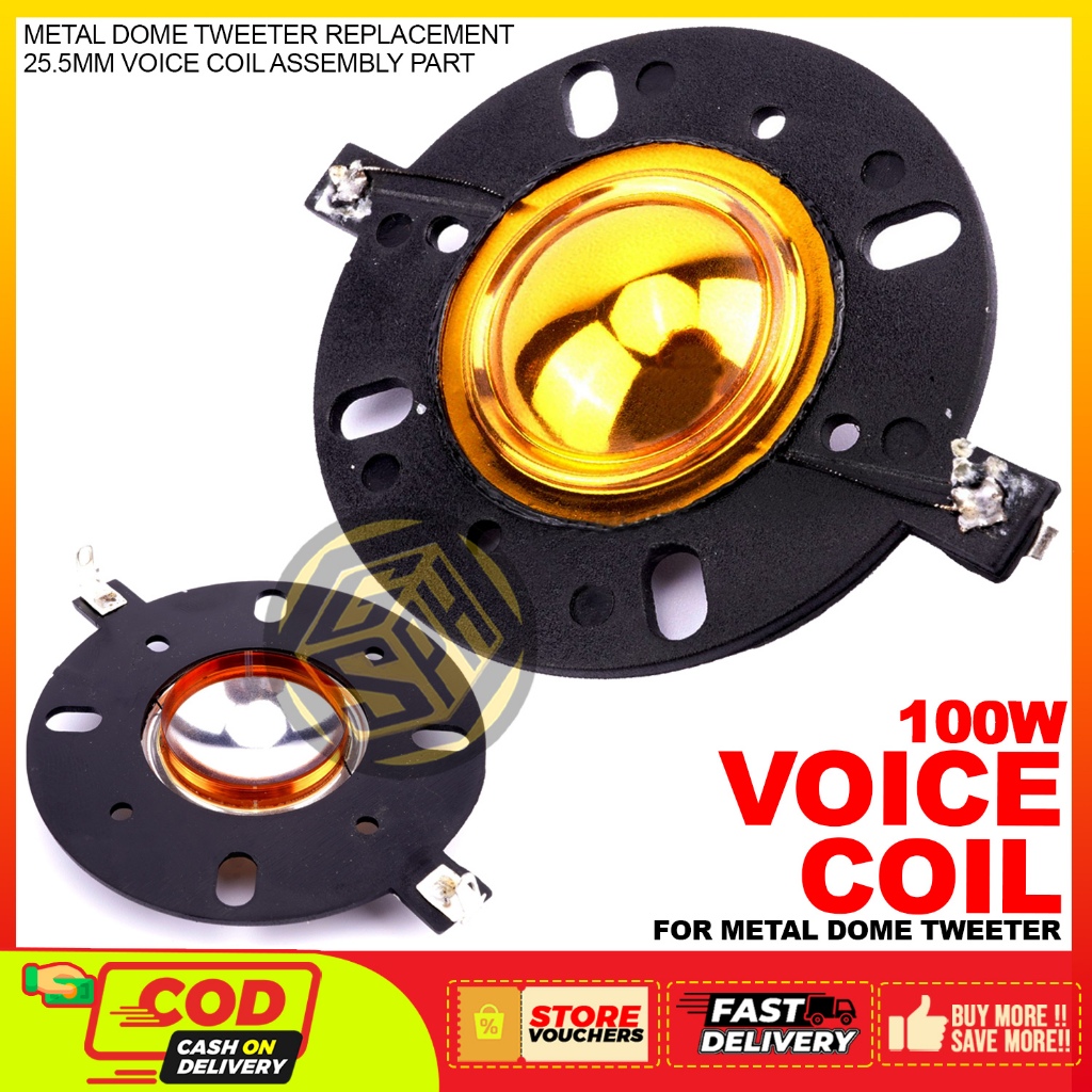 GARAGESALE01 Metal Dome Tweeter Replacement 25.5mm Voice Coil Assembly ...