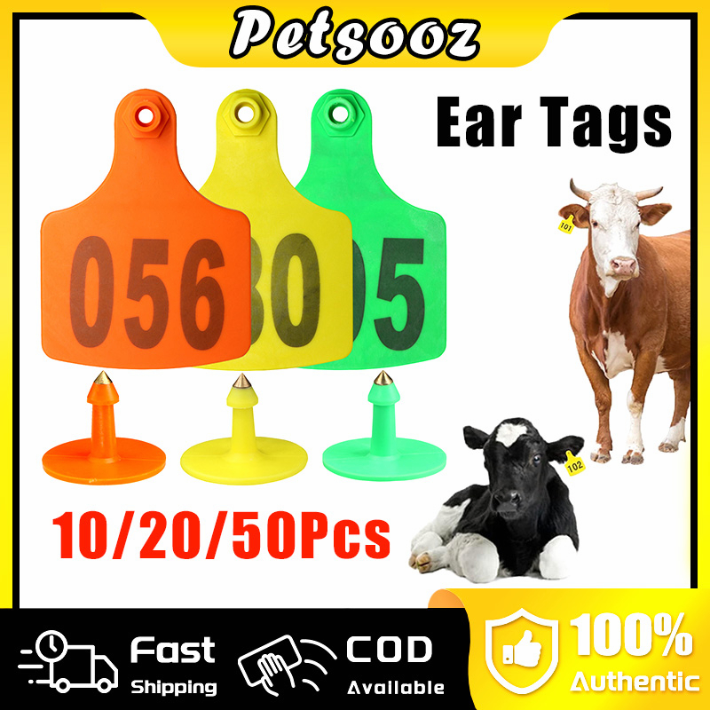Large Plastic Livestock Ear Tags Cattle Pig Air Ear Tag Set with Number ...