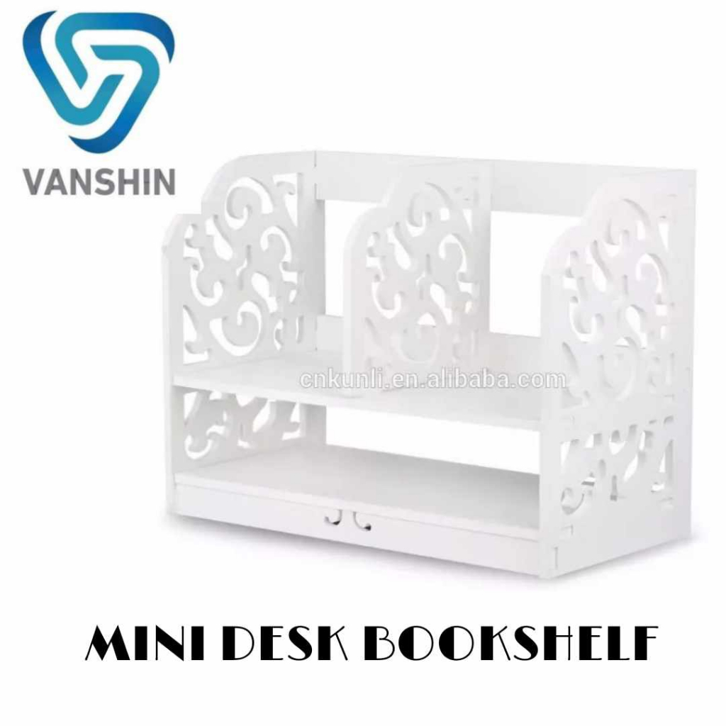 Mini Desk Bookshelf Bookcase Office Storage Rack Simple Desktop ...