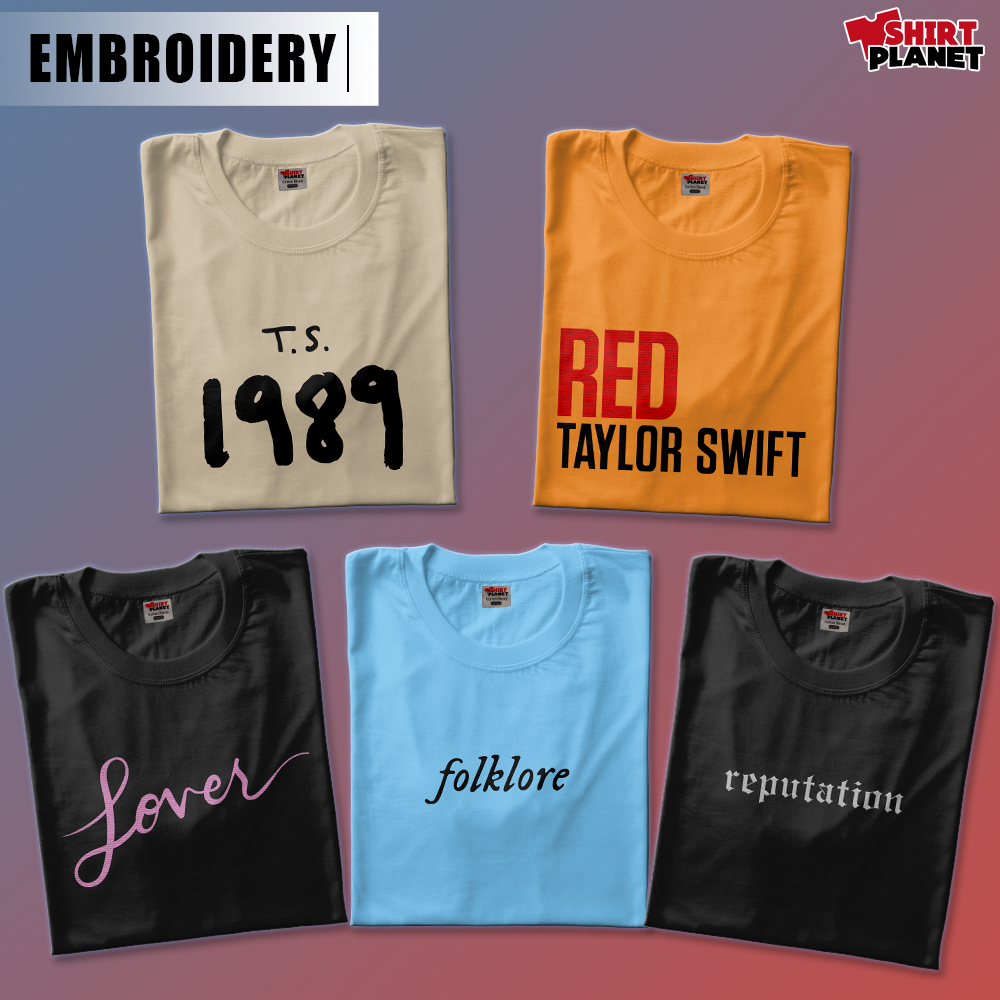 Shirt planet Minimalist Embroidery Taylor Swift Design Folklore, Lover ...