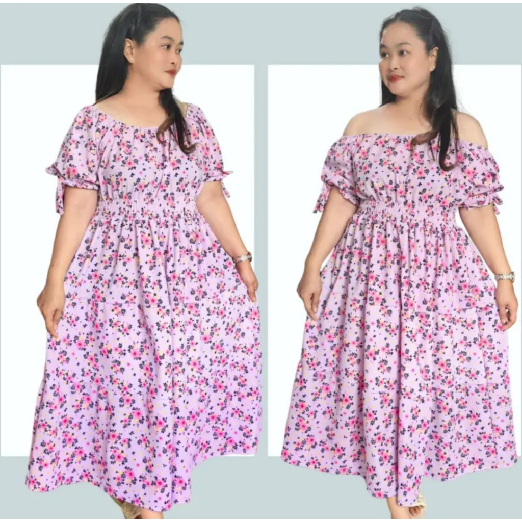 ootd dress Plus size women's fashion casual dress elegant plain floral ...