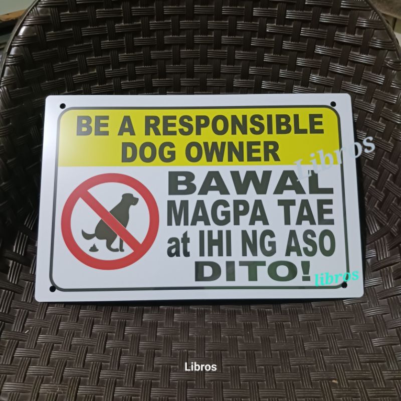 Pvc A4 Size Signage Bawal Magpa Tae At Ihi Ng Aso Dito Shopee Philippines