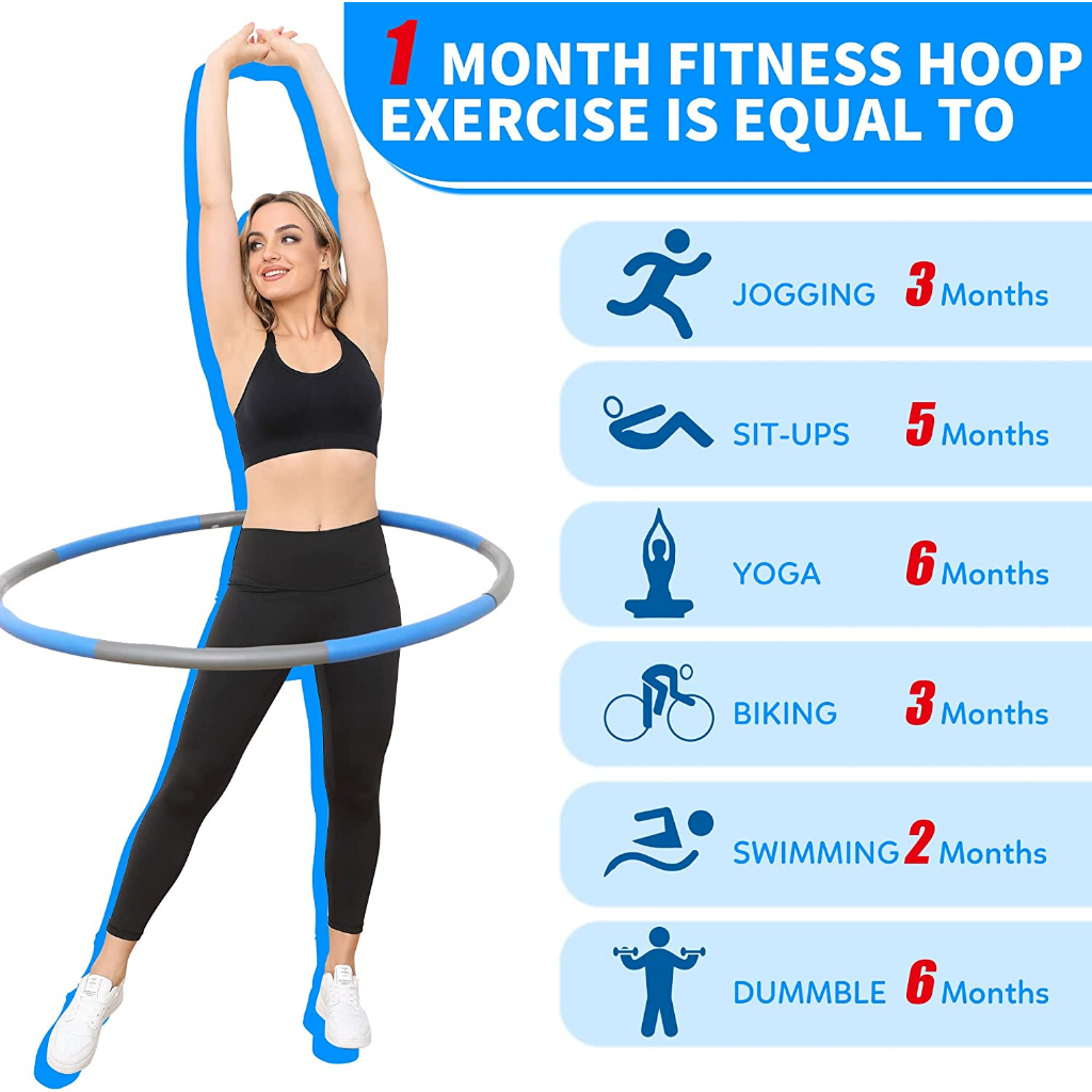 Hula Hoop Adult Segments Removable Foam Fitness Thin waist Fat Burning ...