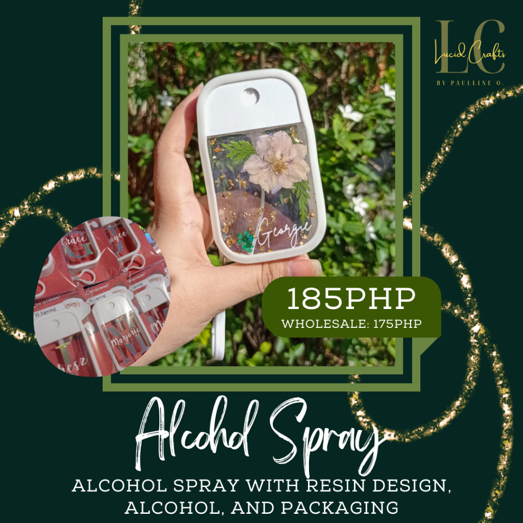 LUCIDCRAFTS II Personalized Alcohol Spray with resin design and ...