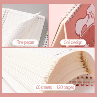 4pcs/set A5 Cute Cartoon Spiral notebook Mini Portable Coil Notepad ...