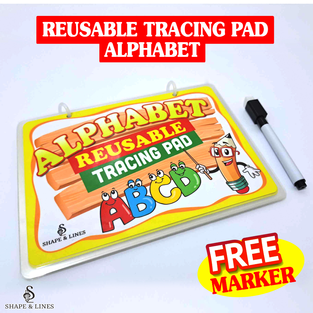 Kids Reusable Tracing Pad Alphabet A5 Size ( Free Marker ) | Shopee ...
