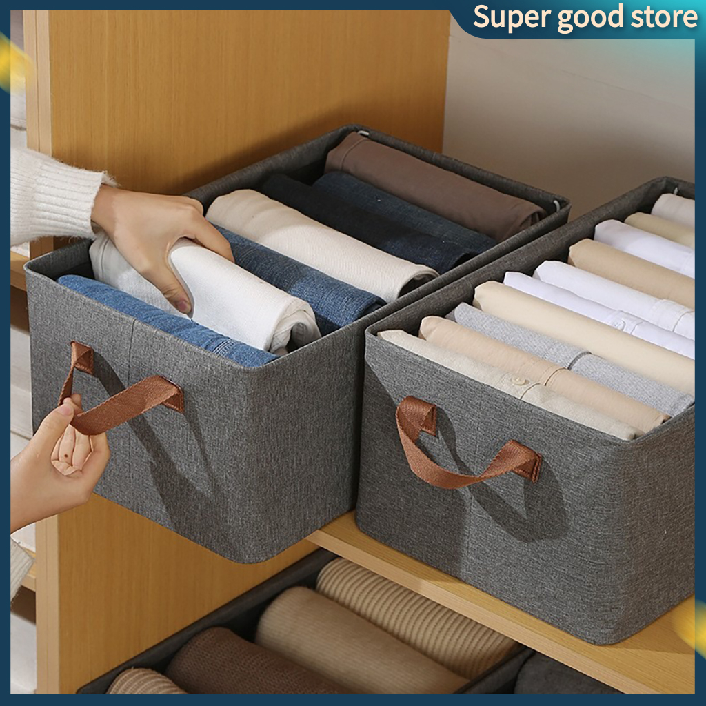 Clothes Organizer Foldable Wardrobe Storage Box Thickened Fabric Closet ...