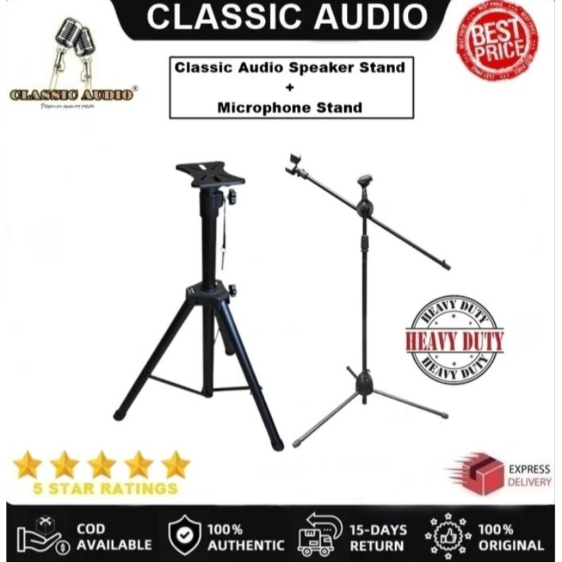 Classic Audio Microphone Stand High Quality Heavy Duty Adjustable ...