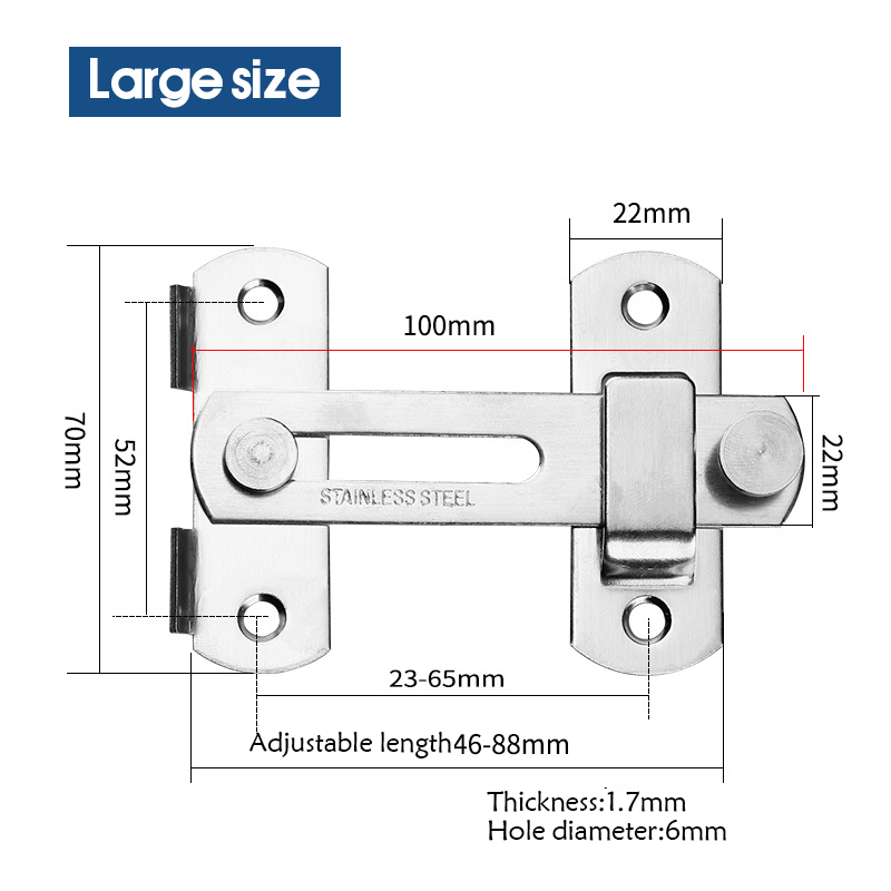 Stainless Steel Door Hasp Latch Lock Door Lock Safety Buckle Cabinet ...