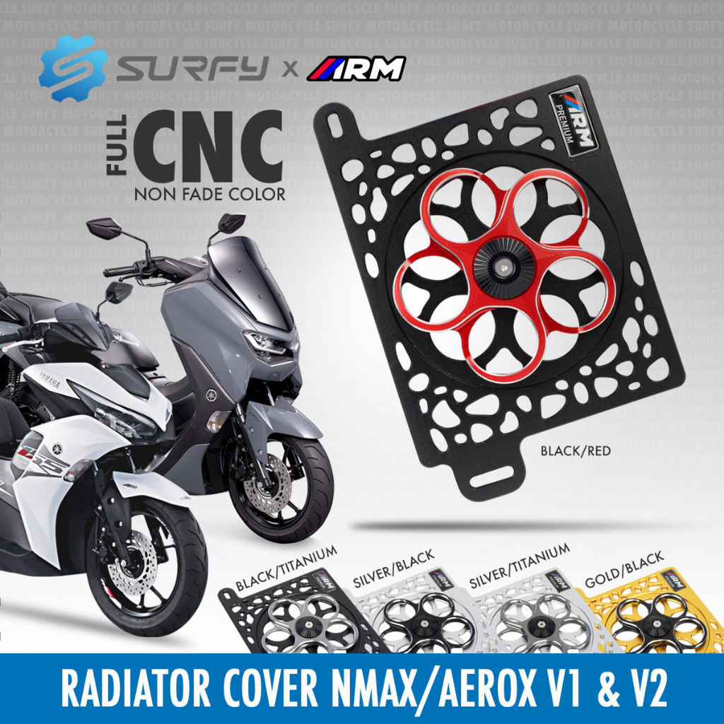 ARM Radiator Cover Windmill Full CNC 2-Color Spinner Design For Nmax v1 ...
