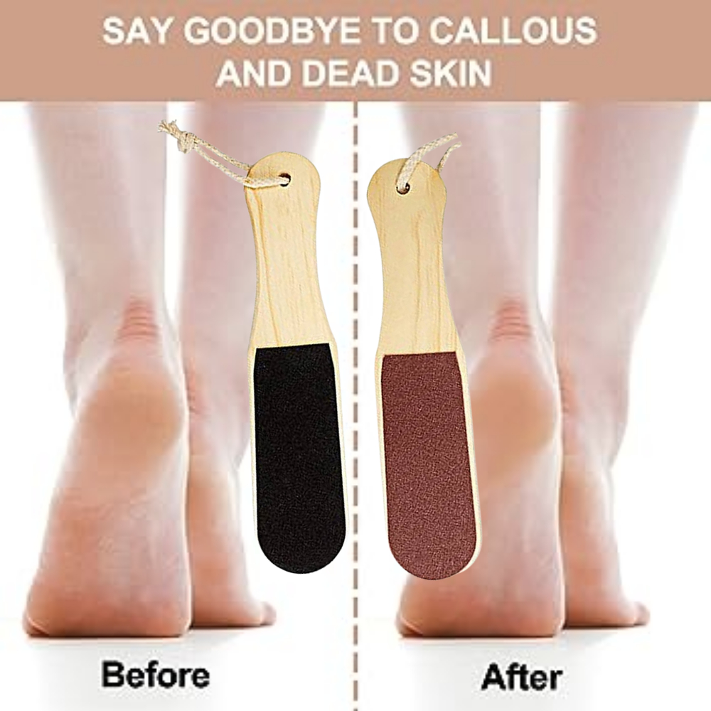 Effective Skin Callus Remover Foot Scrub Double Sided Wooden Foot Scrub ...