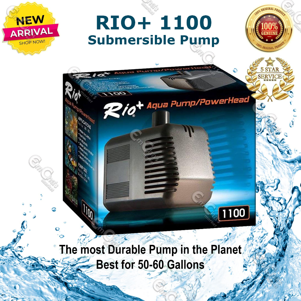 Rio 1100 Plus Water Pump Powerhead For 50 Gallons (Pwh)(Pnd)(50Gl) Rio 1100 Aquarium Pump ...