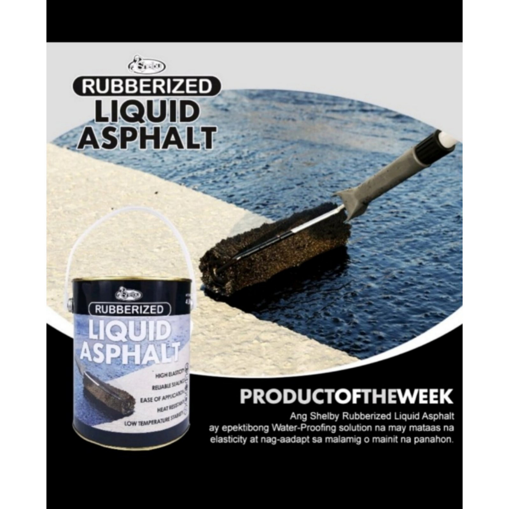 Shelby Rubberized Liquid Asphalt 4 Liters Waterproofing Paint | Shopee ...
