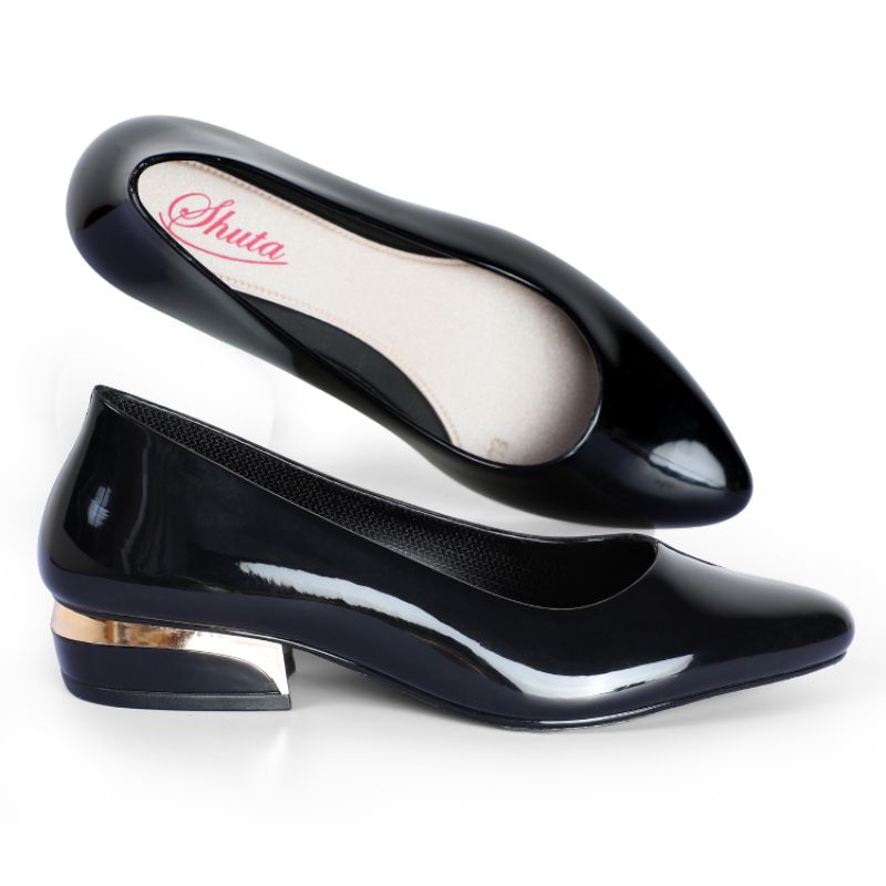 shuta work office school black women's shoes pvc crystal material ...