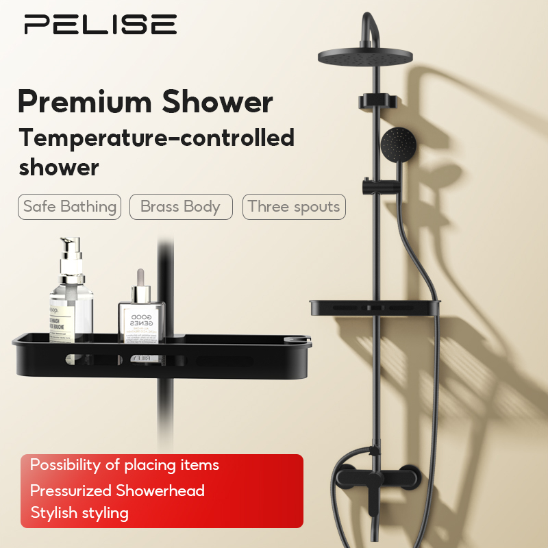 Pelise 3 In 1 Stainless Steel Shower Head Bathroom Shower Set Black ...