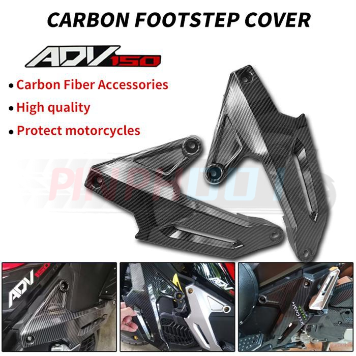 Motorcycle Honda ADV 150 Carbon Footstep Cover 2PCS Left & Right Guards ...