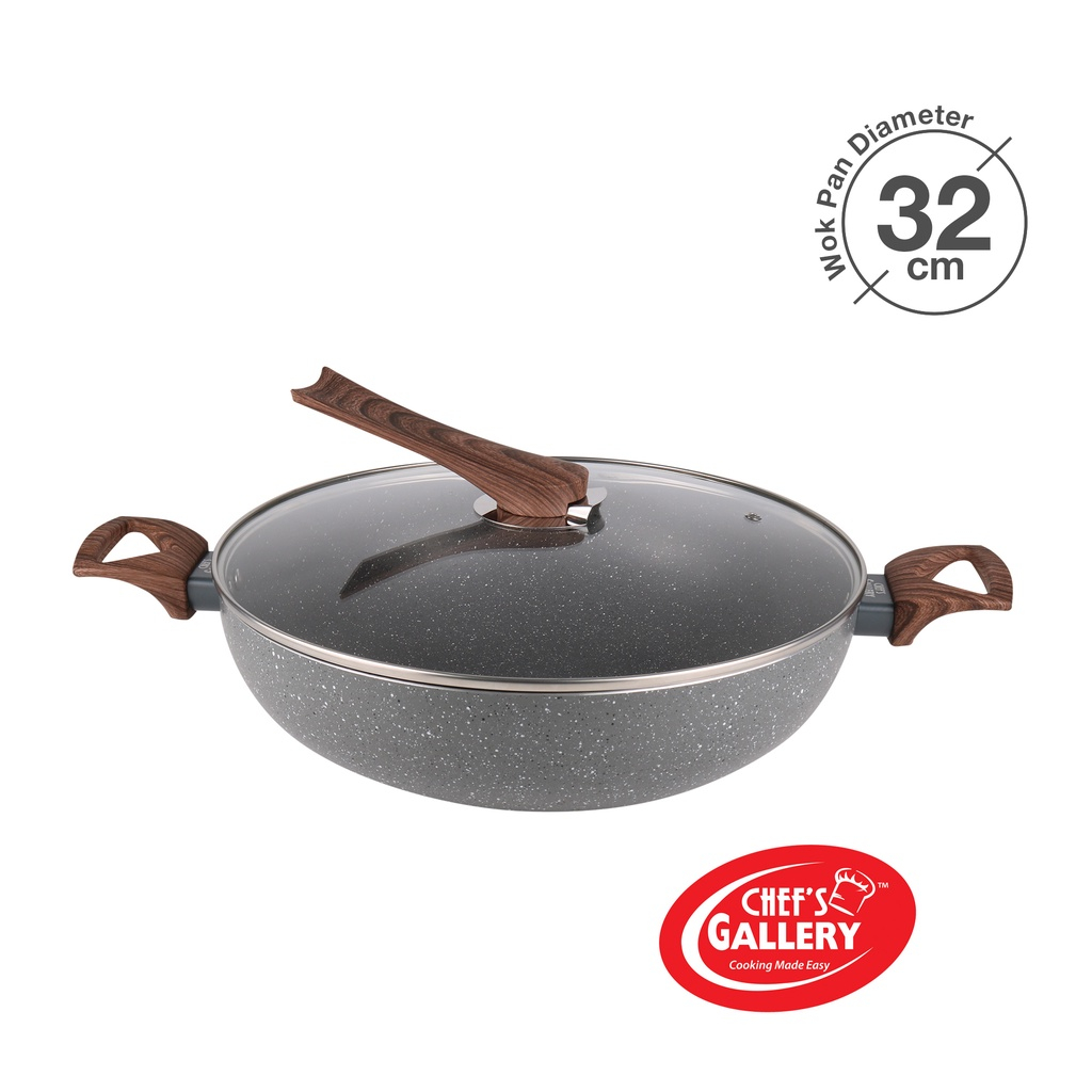Chef's Gallery Induction Rock Wok Pan 32cm | Shopee Philippines