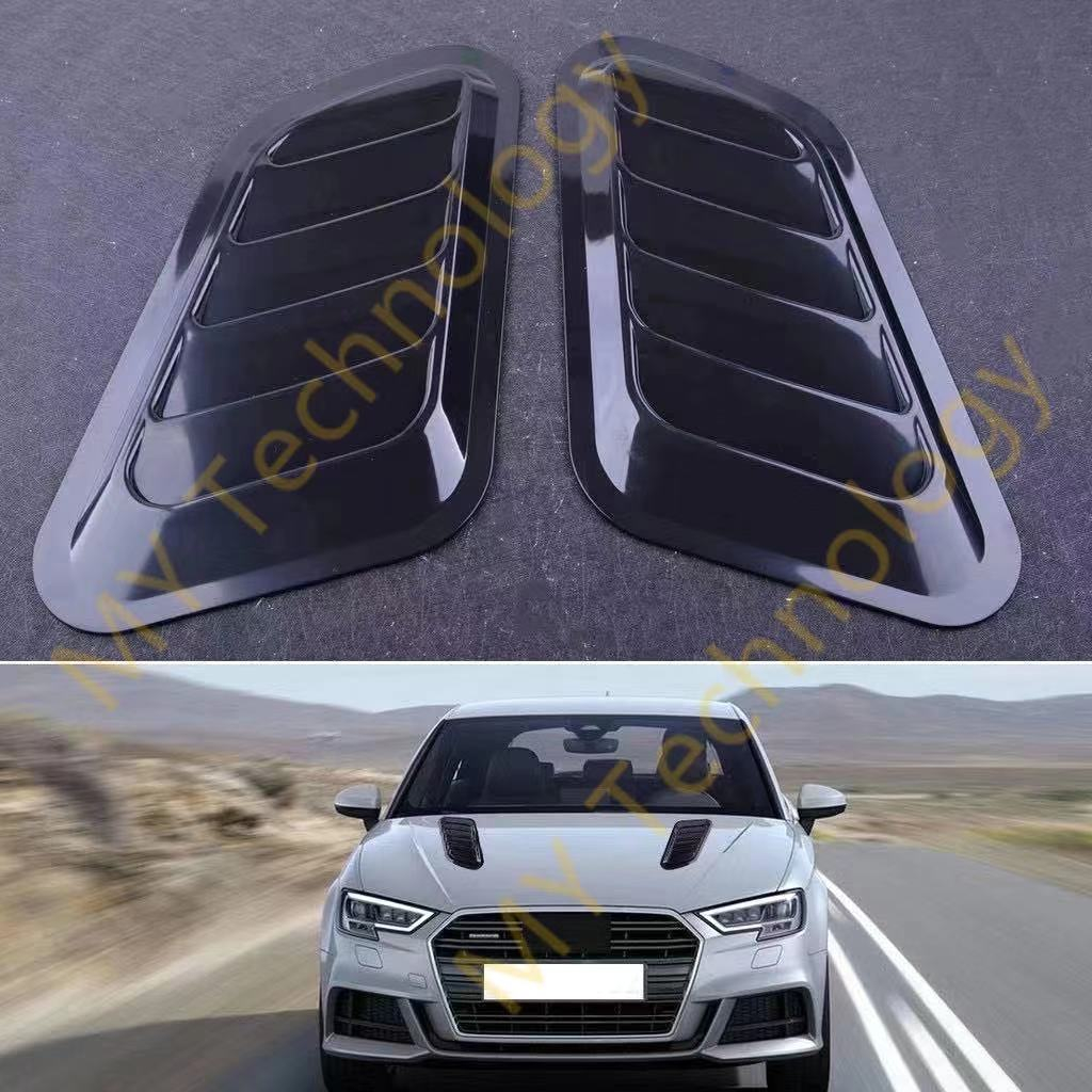2pcs Universal Car Intake Scoop Turbo Bonnet Vent Hood Air Vent Trim ...