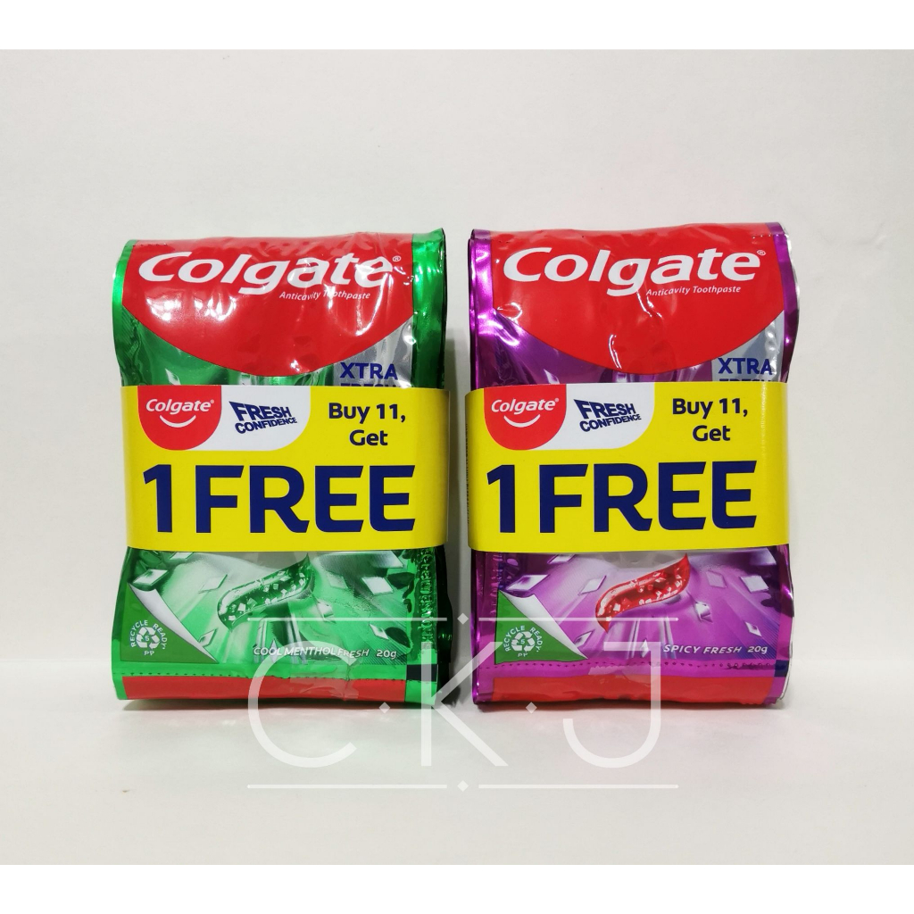 Colgate Fresh Confidence Toothpaste 11+1 Sachet (2 Packs) | Shopee ...