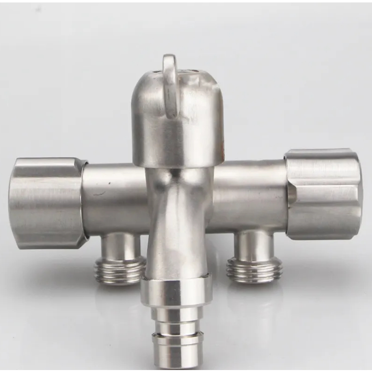 304 Stainless Steel Three Way Faucet Wall Three Way Tap Multifunctional ...