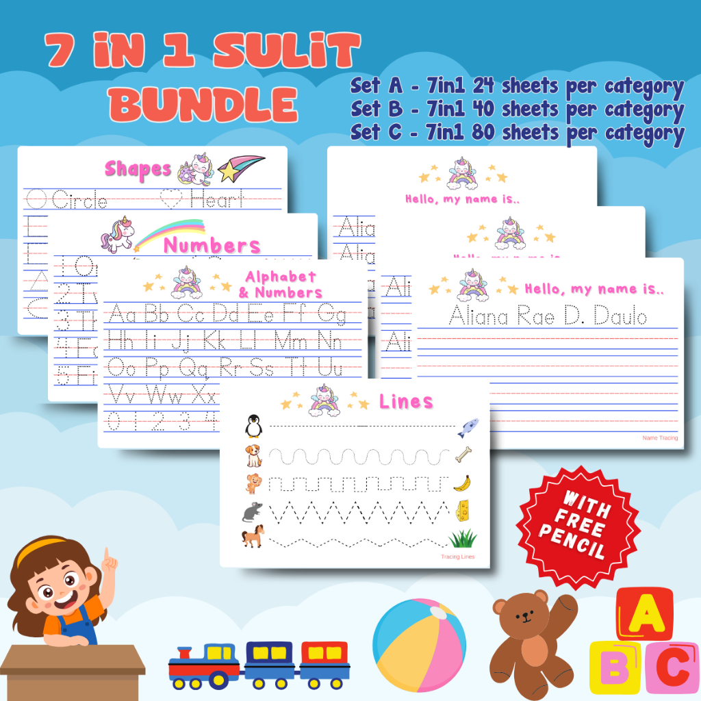 Personalized Tracing Pads For Kids With Free Pencil (Names, Numbers ...