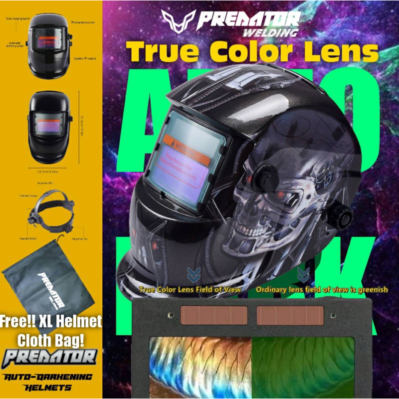 Auto Darkening True Color lens Welding Mask PREDATOR | Shopee Philippines