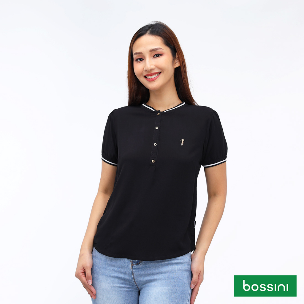 Bossini Ladies Woven Plain Rayon Short Sleeve Blouse OST04-0092 ...
