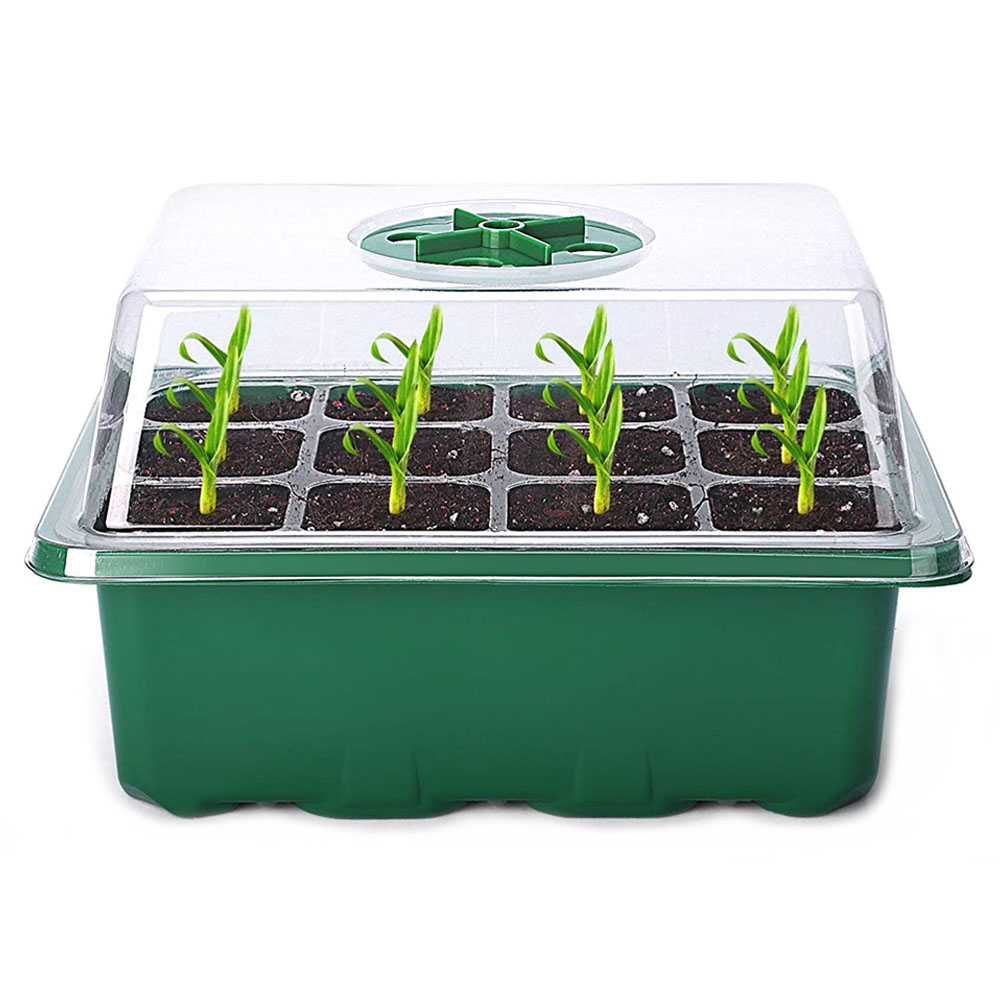 12 Cells Breathable Germination Box Garden Nursery Planter Vegetables ...
