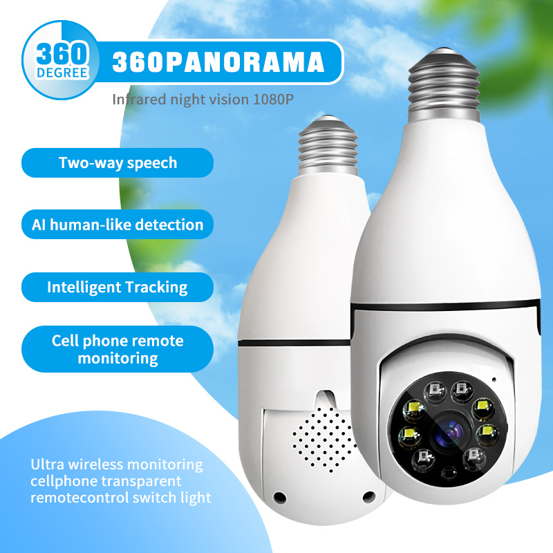 V380 PRO CCTV Bulb Camera 1080P Smart Security Camera 2MP HD Video 360 ...