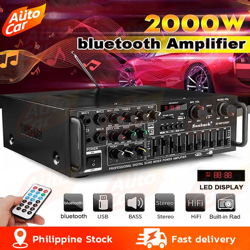 2000 Watts 2 Channel Amplifier With Mixer Equalizer Usb Bluetooth Fm ...
