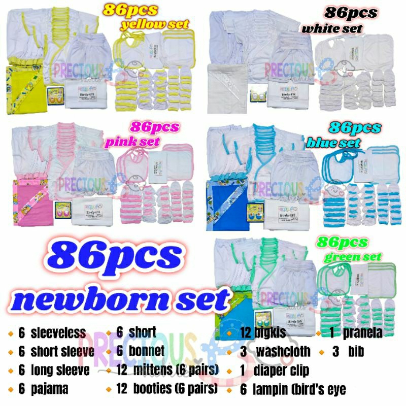 86 pcs Colored Bias Newborn Set barubaruan // baby clothes / baru ...