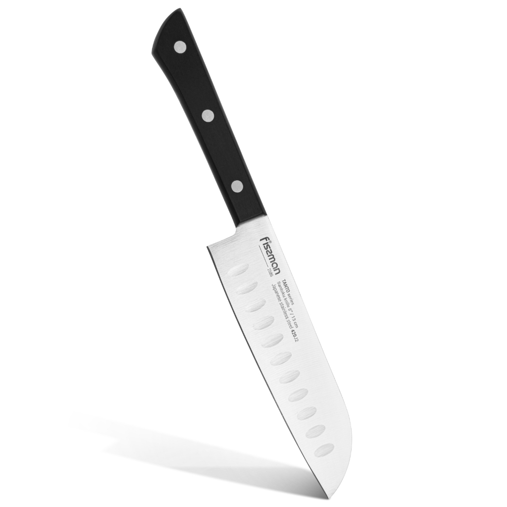 Fissman Premium 5'' Kitchen Knife Tanto Santoku 2586 Black handle ...