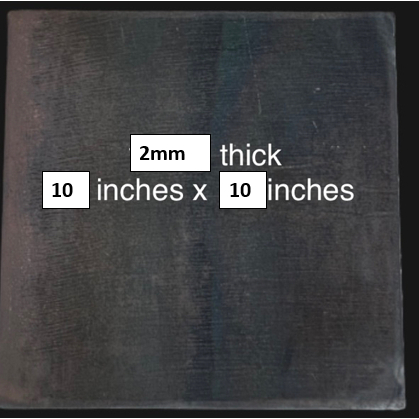 MS PLATE MILD STEEL BASE PLATE METAL 2mm thick x 10 inches x 10 inches ...