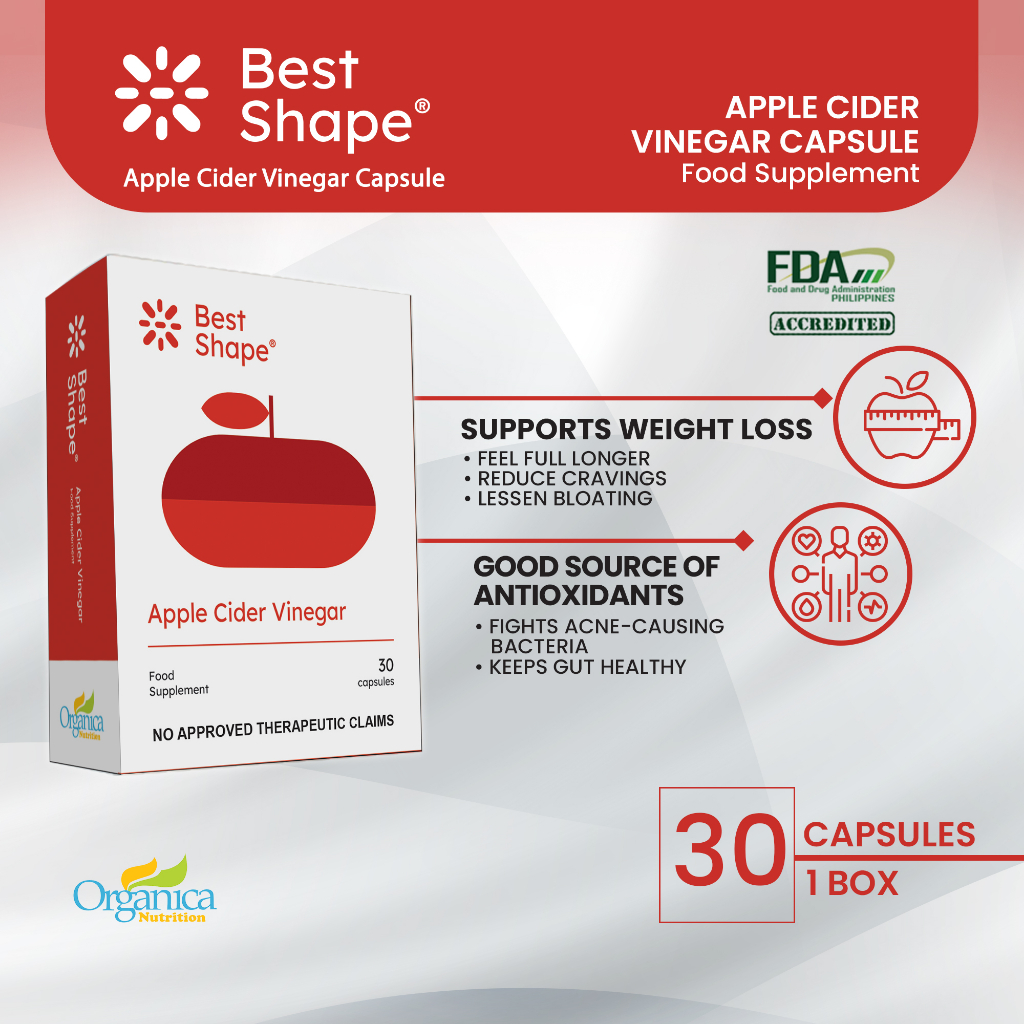 BestShape Apple Cider Vinegar Capsules 1 Box | Shopee Philippines