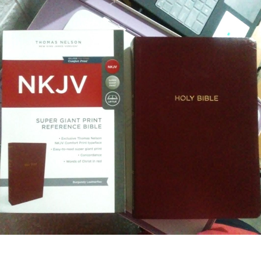 NKJV SUPER GIANT PRINT REFERENCE BIBLE, COMFORT PRINT, BURGUNDY | Shopee Philippines